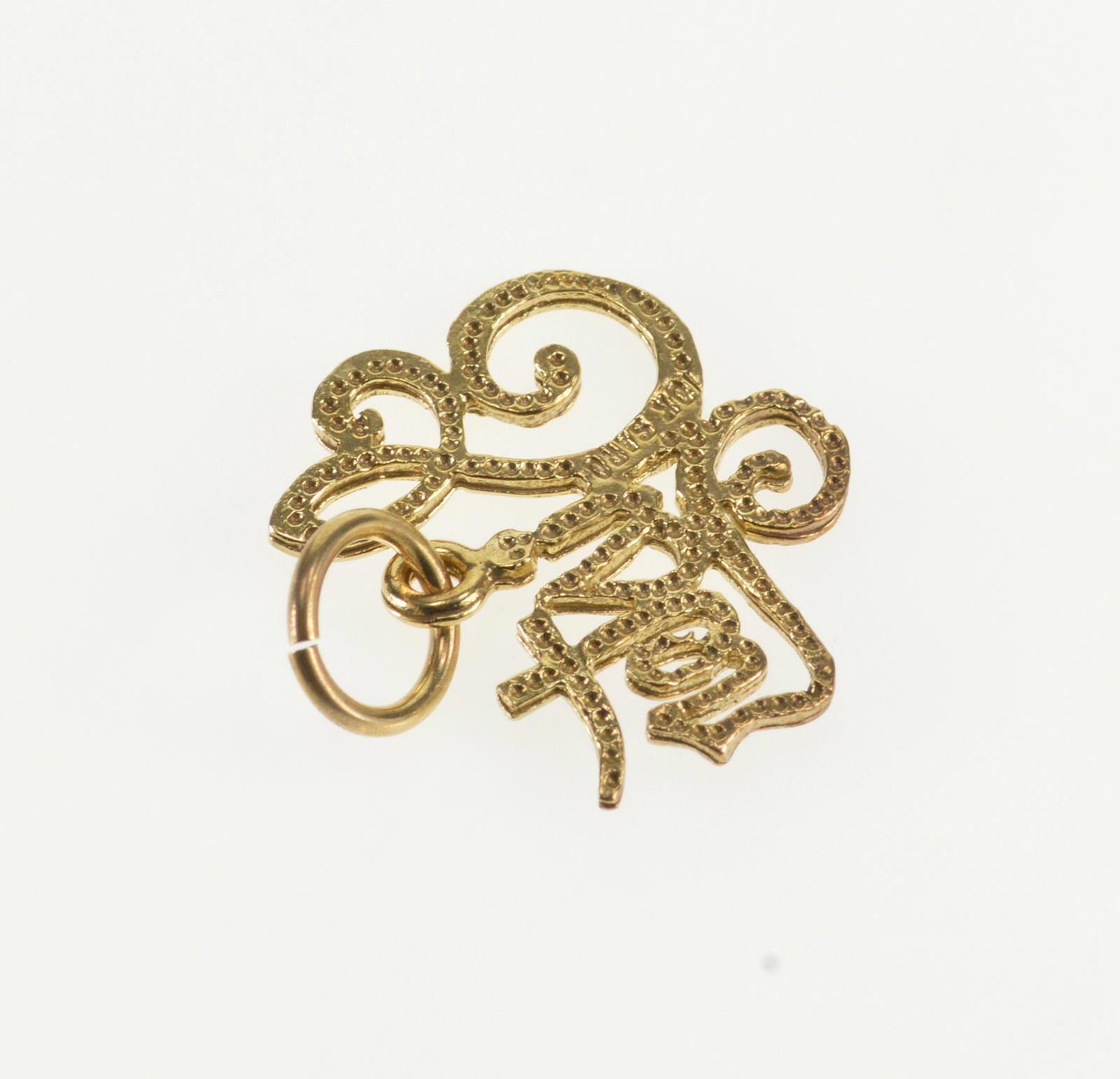 10K Sister Cursive Word Sibling Cut Out Yellow Gold Charm/Pendant ...