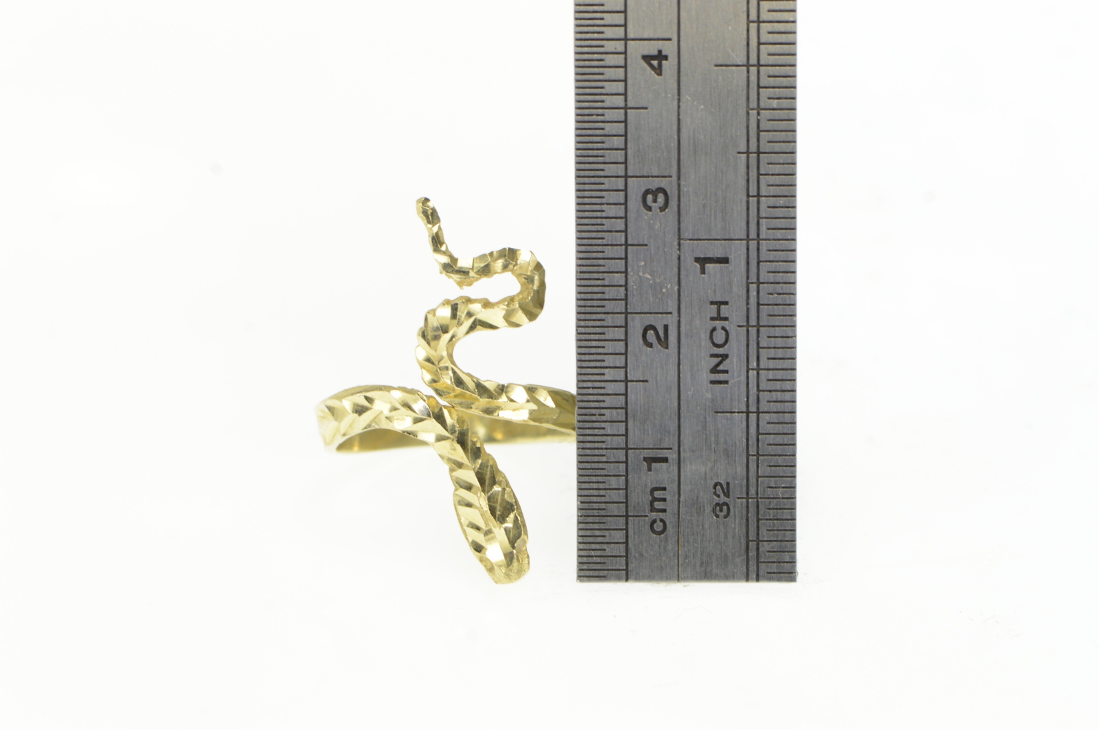 10K Snake Diamond Cut Serpent Python Wrap Yellow Gold Ring, Size 8.5 ...