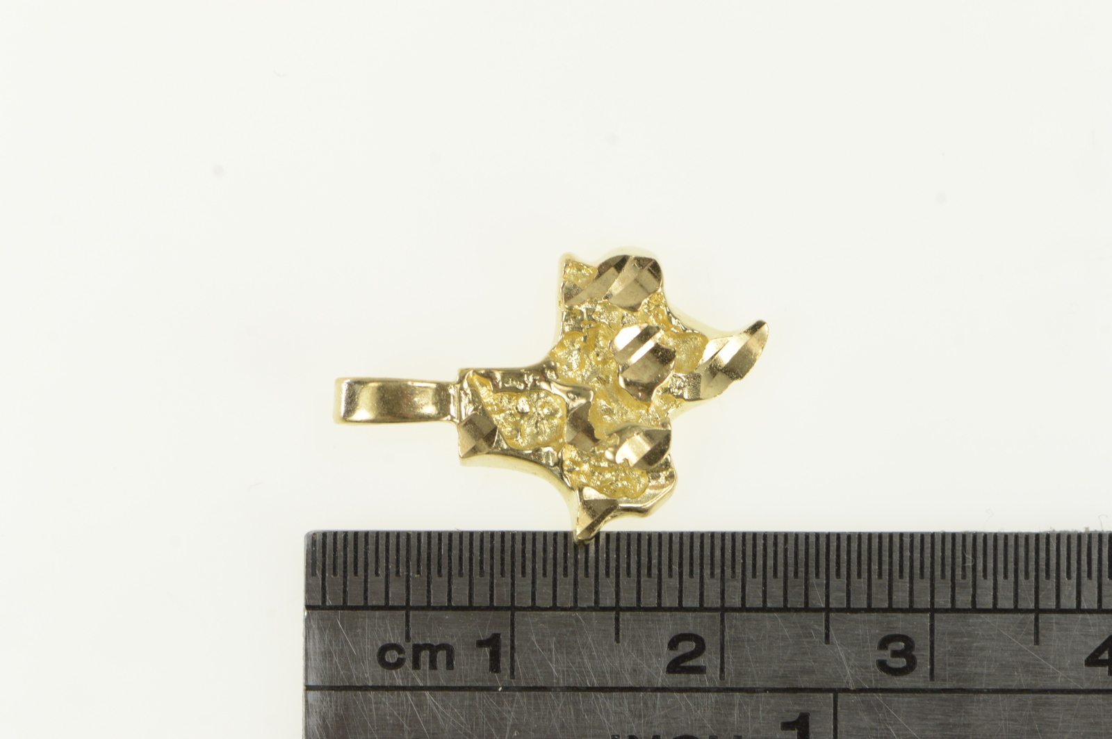 10K State of Texas Gold Nugget Texture Yellow Gold Charm/Pendant ...