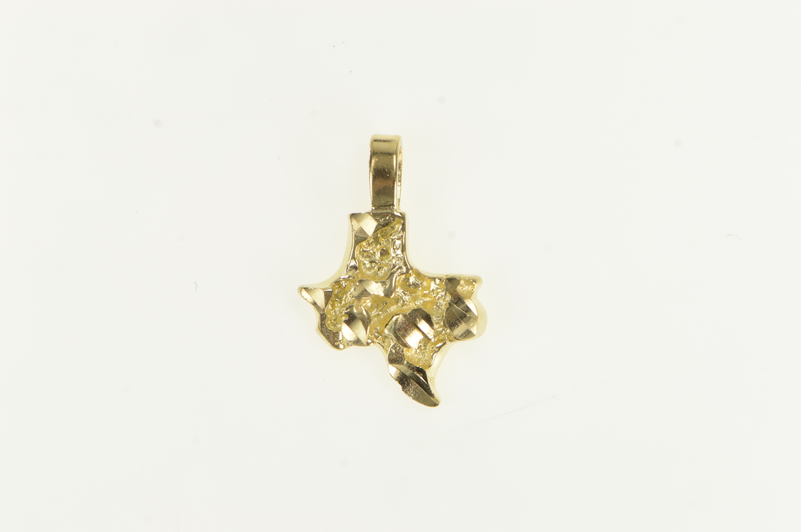 10K State of Texas Gold Nugget Texture Yellow Gold Charm/Pendant ...
