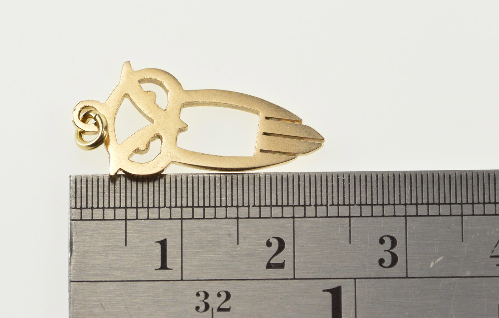 10K Stylized Owl Cut Out Wisdom Symbol Animal Yellow Gold Charm/Pendant ...