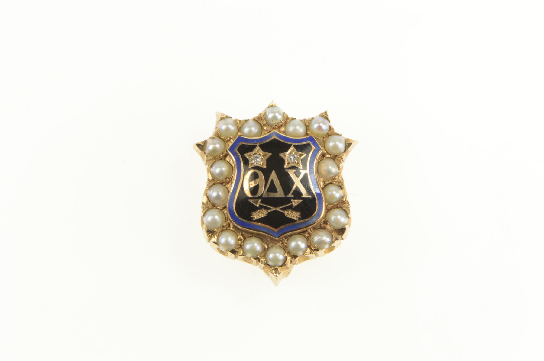 10K Theta Delta Chi Black Enamel Fraternity Lapel Yellow Gold Pin ...