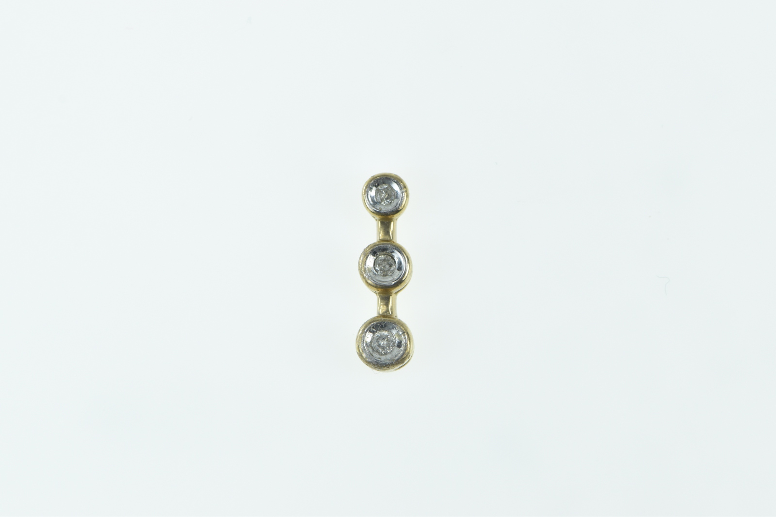 10K Tiered Diamond Vintage Classic Drop Yellow Gold Pendant | Property Room