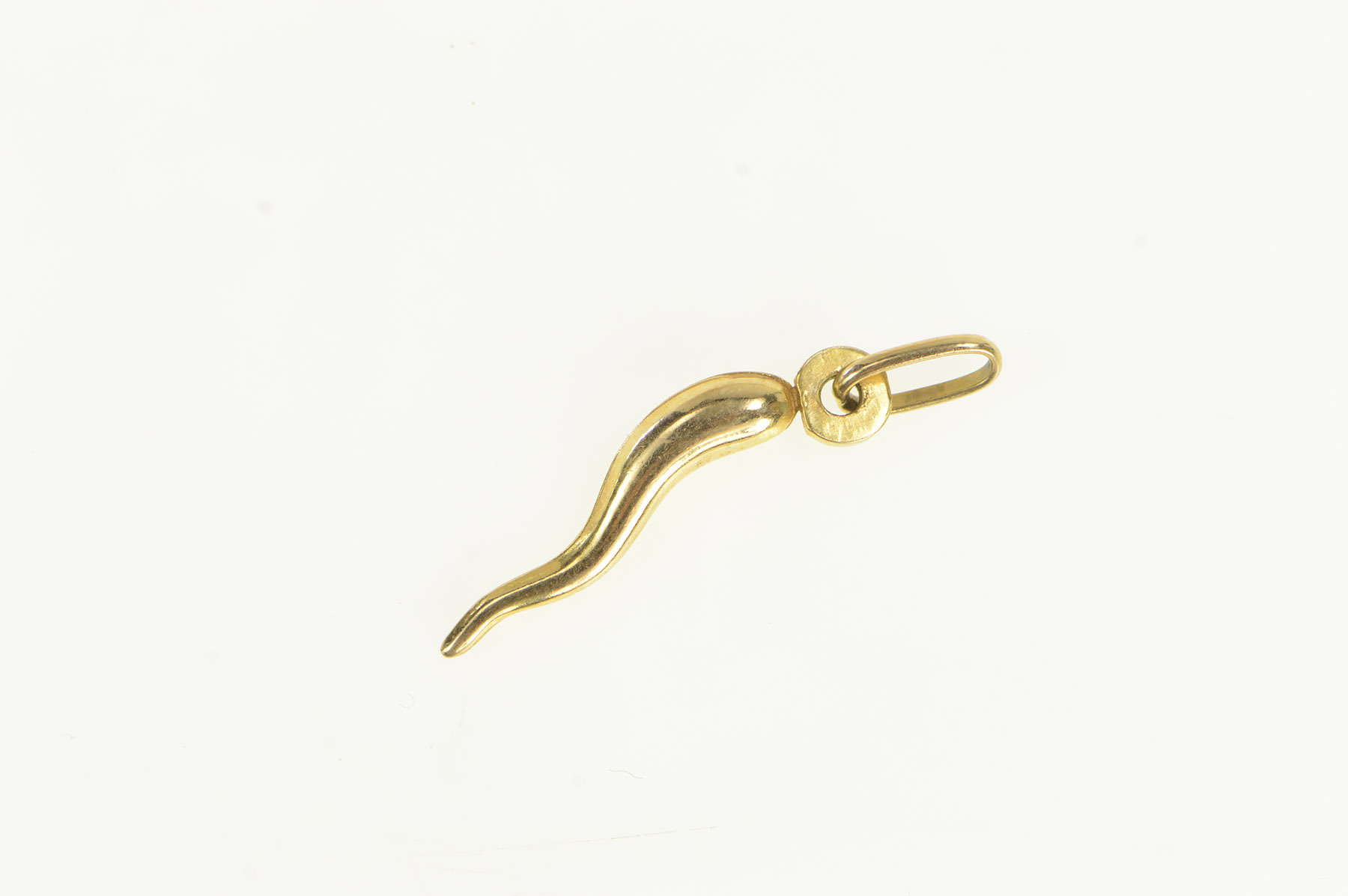 10K Traditional Italian Horn Protection Symbol Yellow Gold Charm ...