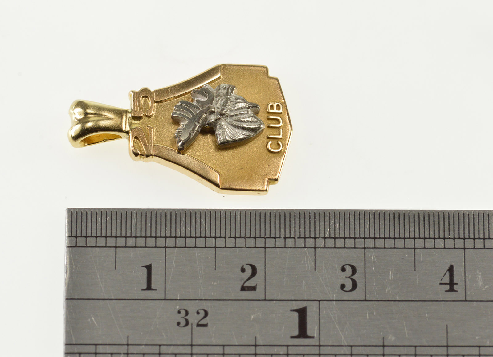 10K Two Tone 25 Member Moose Club Raised Design Yellow Gold Pendant ...