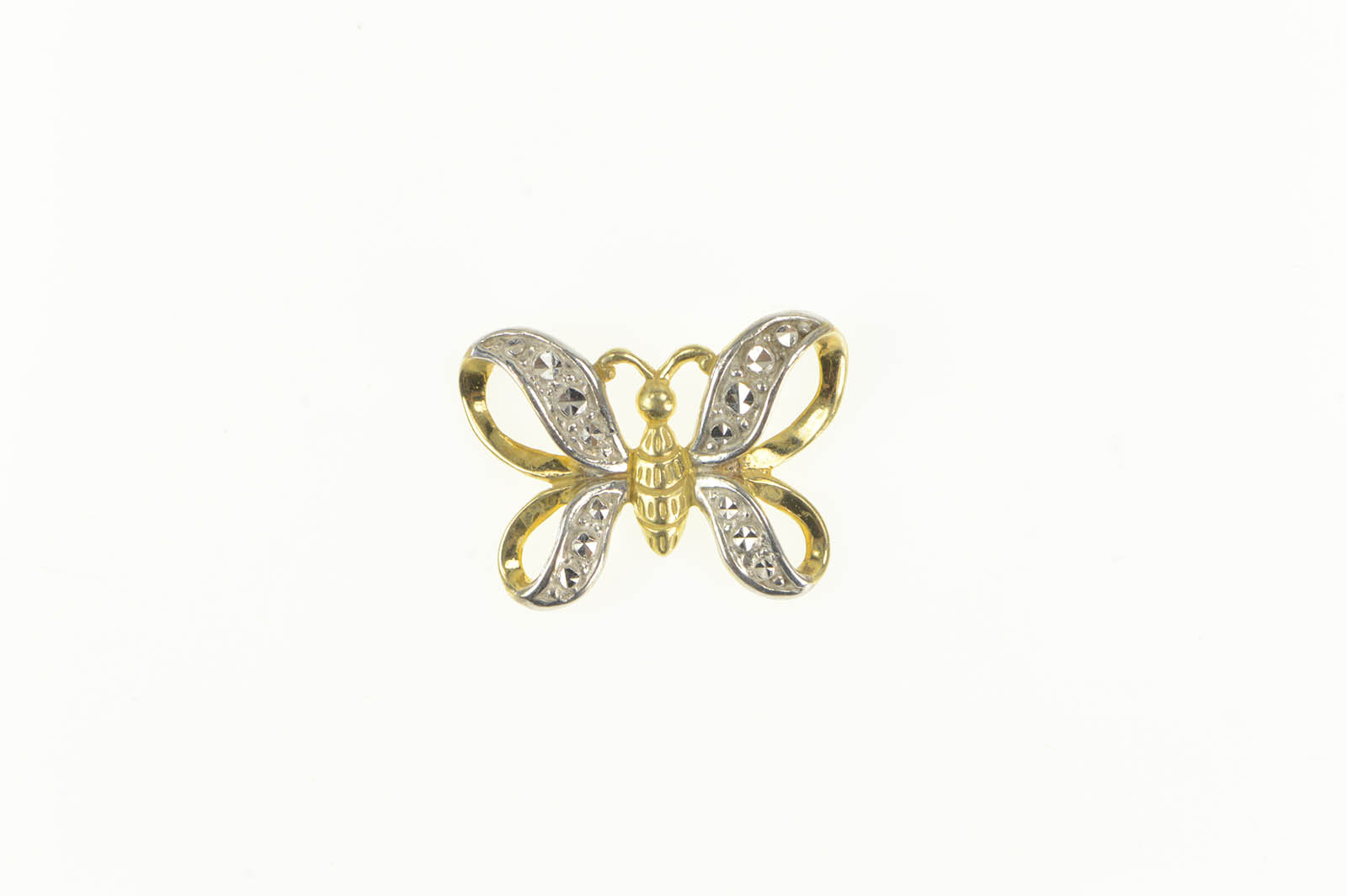 10K Two Tone Butterfly Change Symbol Yellow Gold Charm/Pendant ...