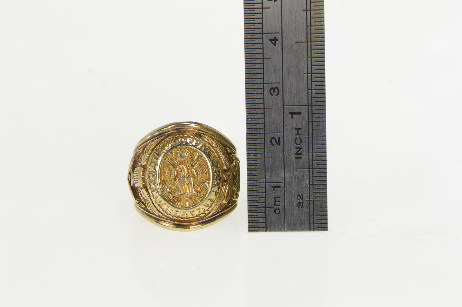 10K US Army Air Forces Pilot Officer Class Yellow Gold Ring, Size 8.25 ...