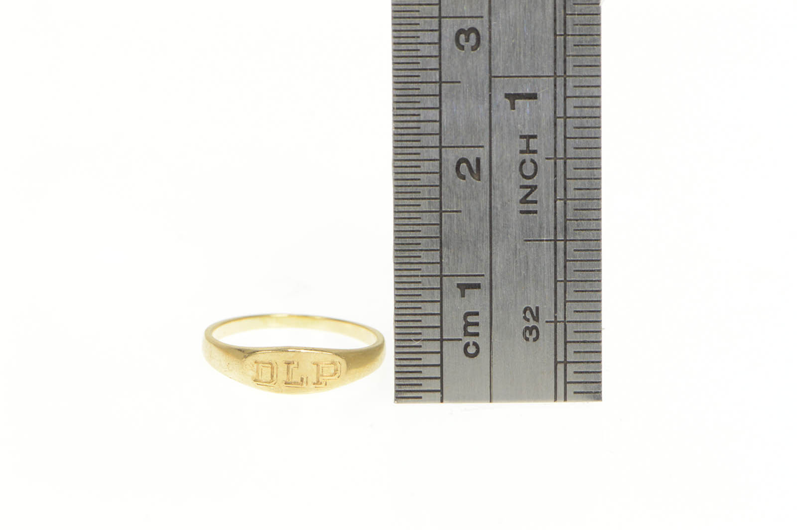 10K Victorian DLP Monogram Engraved Childs Yellow Gold Ring, Size 1.5 ...