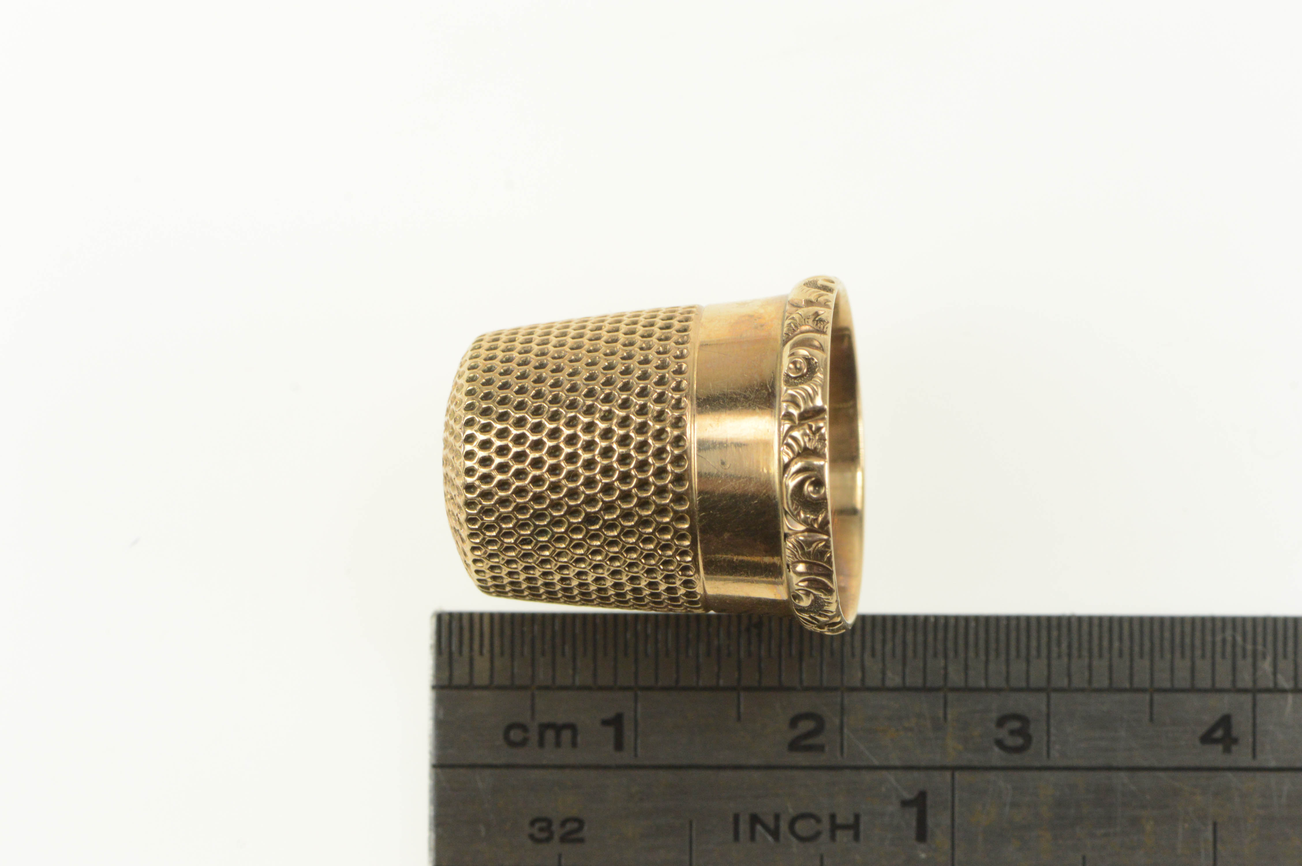 10K Victorian Ornate Scroll Size 9 Thimble Sewing Tool Yellow Gold ...