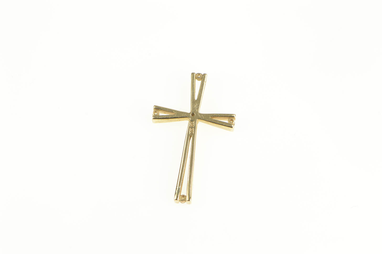 10K Vintage Diamond Inset Cross Retro Christian Yellow Gold Pendant ...
