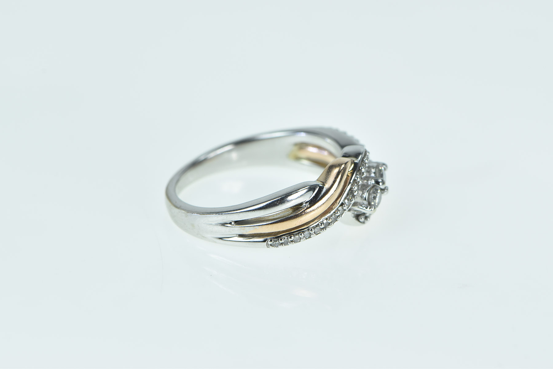 10K Vintage Diamond Two Stone Promise White Gold Ring, Size 6.75 ...