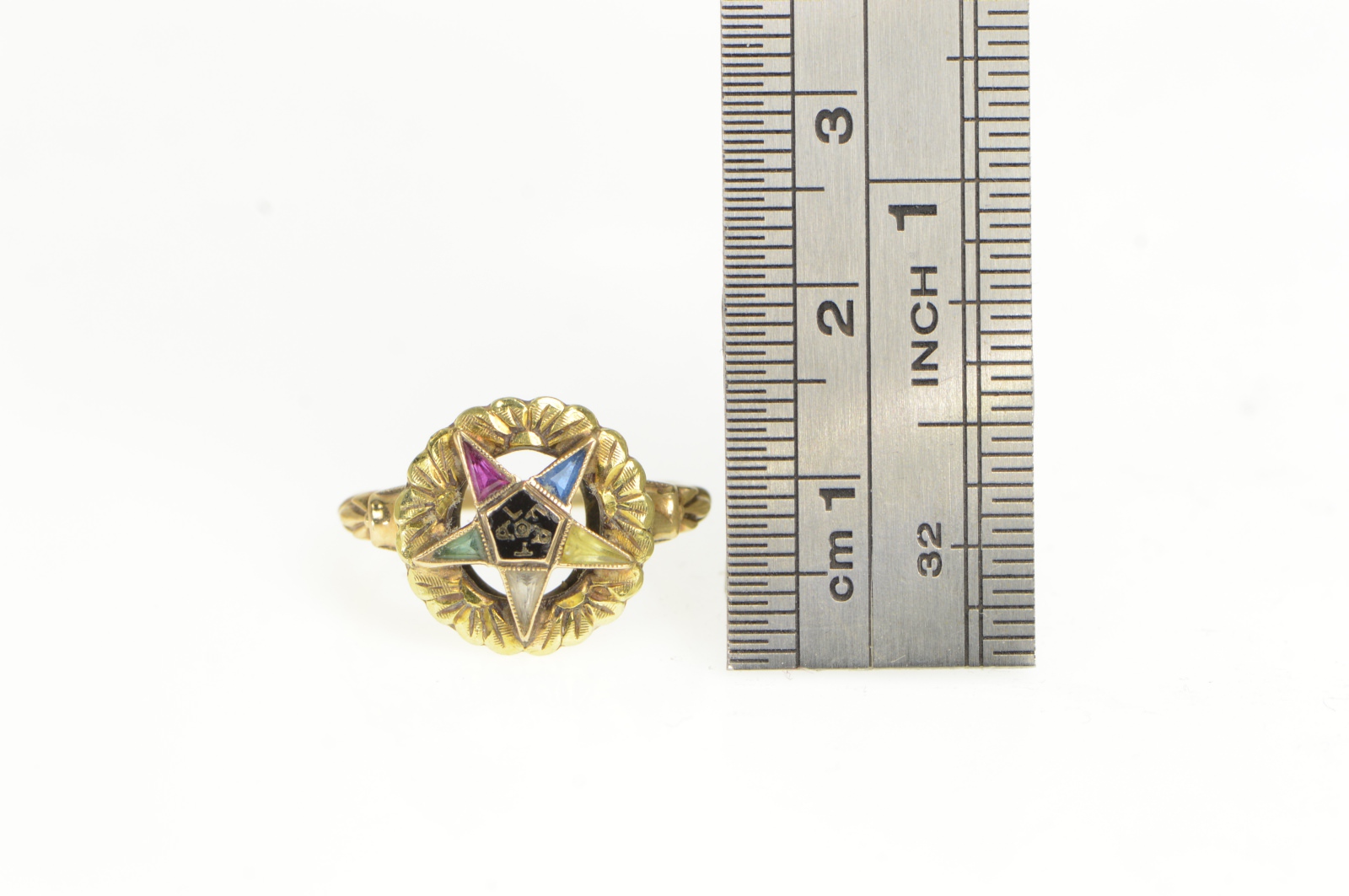 10K Vintage Masonic Shriners Star Yellow Gold Ring, Size 6 | Property Room