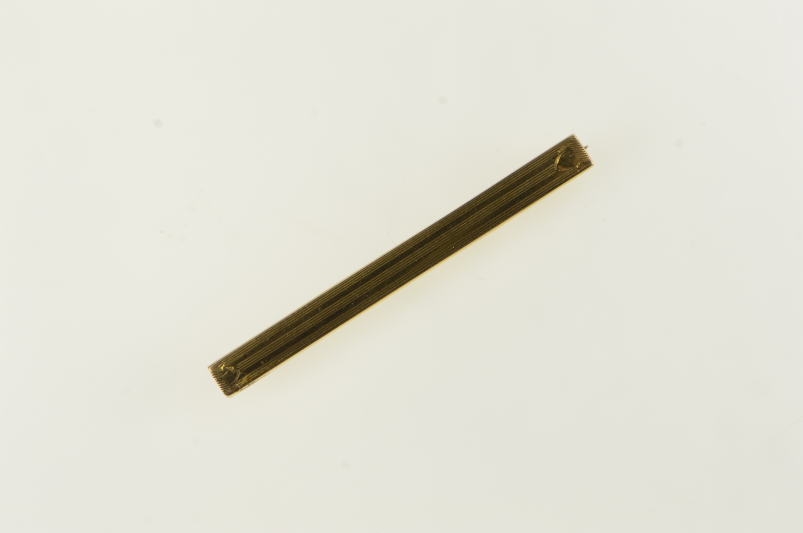 10K Vintage Square Pinstripe Simple Bar Yellow Gold Pin/Brooch ...