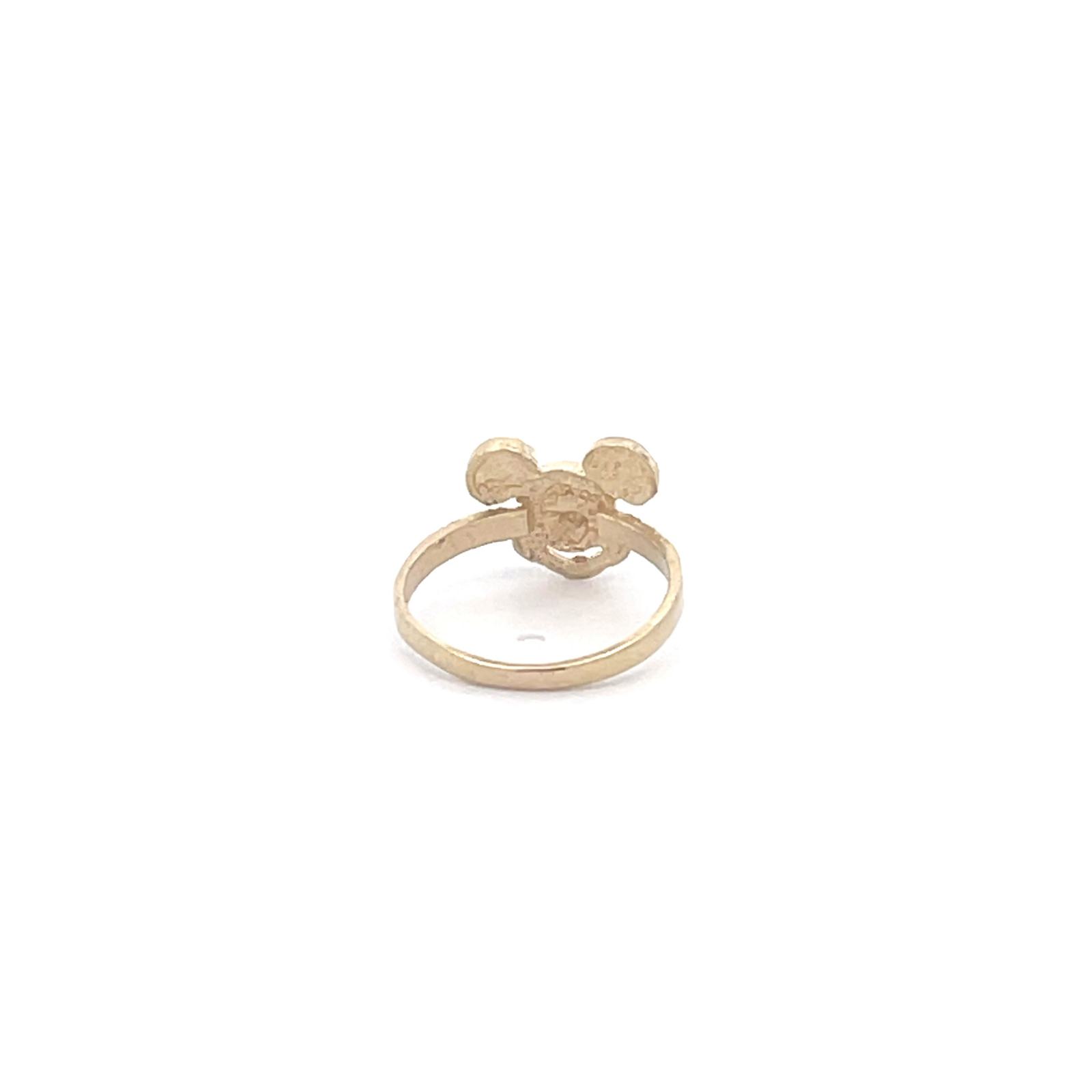 10K Walt Disney Prod. Mickey Mouse Cartoon Yellow Gold Ring, Size 2.5 ...