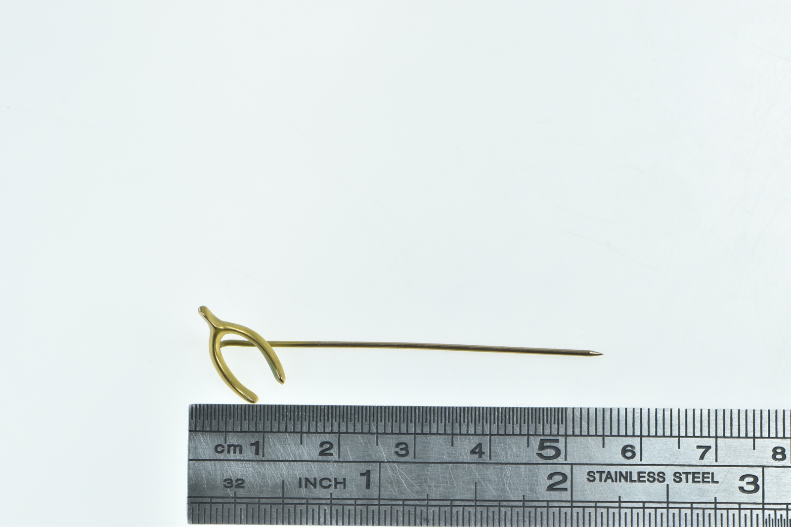 10K Wishbone Good Luck Vintage Lucky Symbol Yellow Gold Stick Pin ...