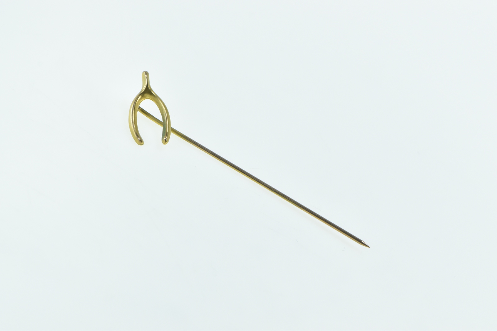 10K Wishbone Good Luck Vintage Lucky Symbol Yellow Gold Stick Pin ...