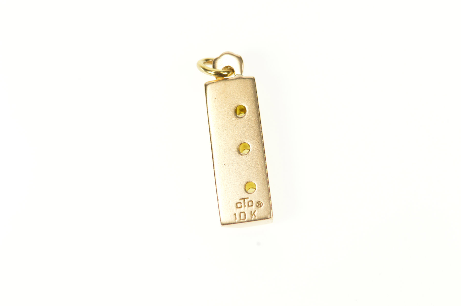 10K Yellow Sapphire Inset Ruler Ornate Yellow Gold Charm/Pendant ...