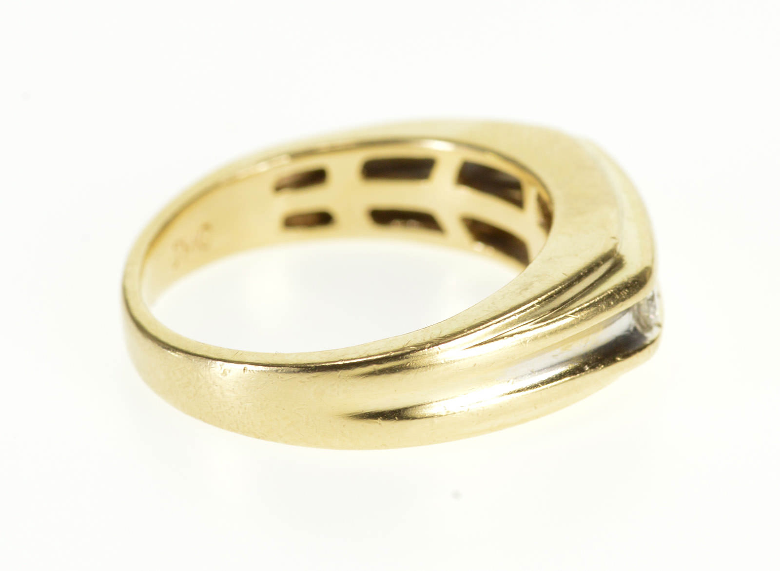 14K 0.30 Ctw Channel Inset Diamond Wedding Band Yellow Gold Ring, Size ...