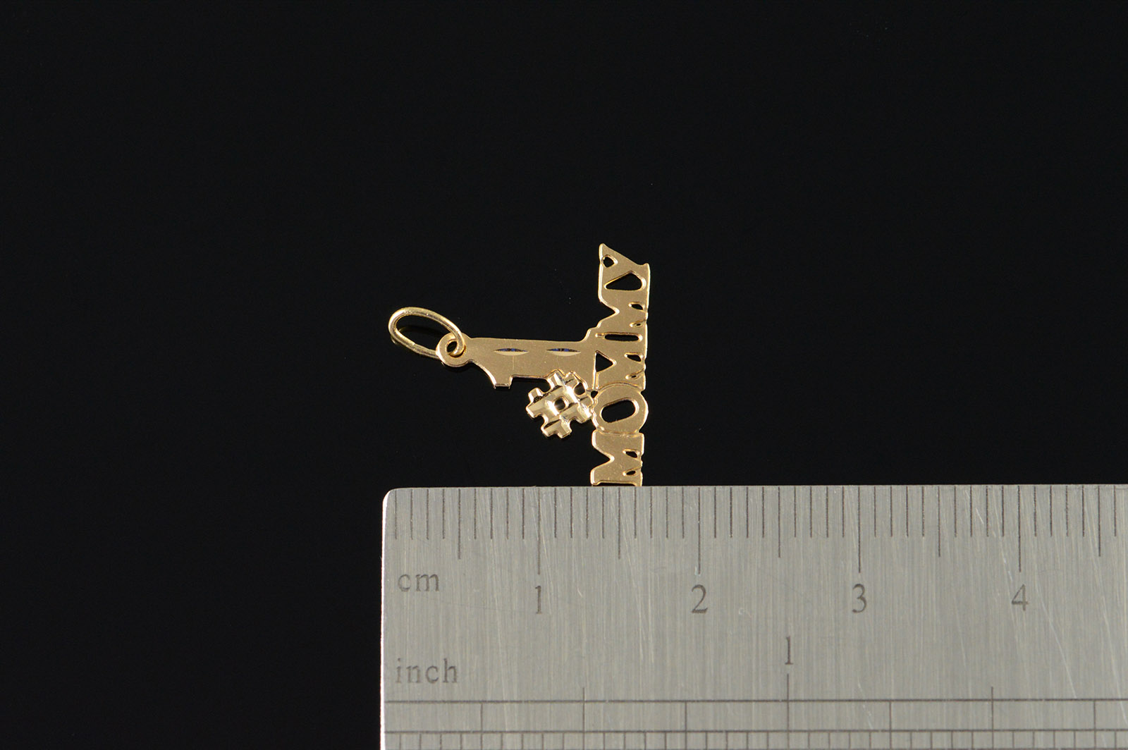 14K 0.3g #1 Mommy Cut Out Letters Mom Mother Yellow Gold Charm/Pendant ...