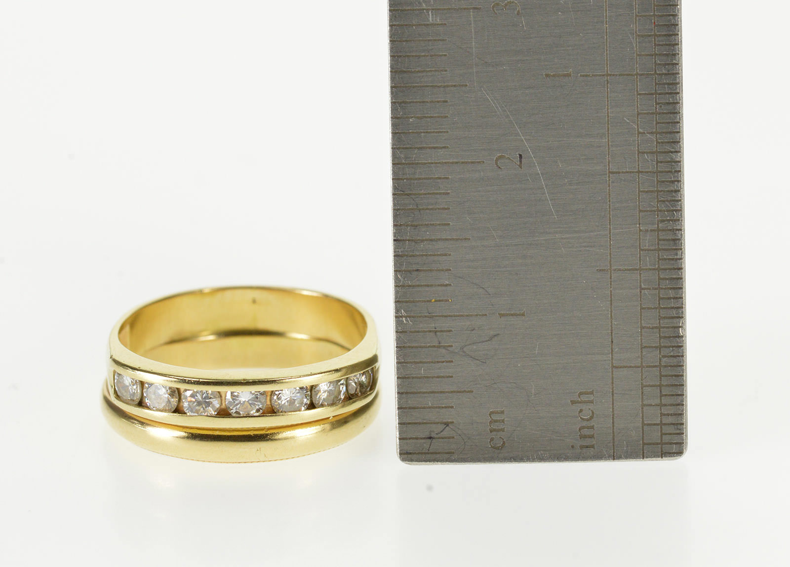 14K 0.50 Ctw Channel Inset Diamond Wedding Band Yellow Gold Ring, Size ...