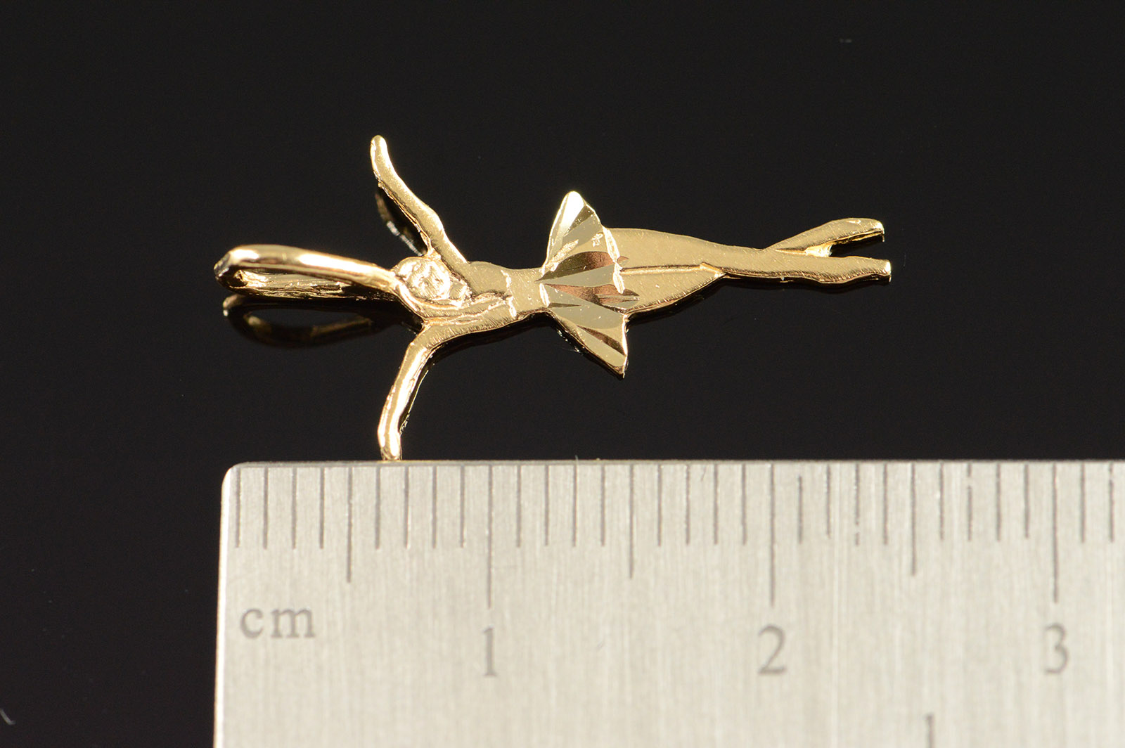 14K 0.5g Diamond Cut Ballet Dancer Yellow Gold Charm/Pendant | Property ...