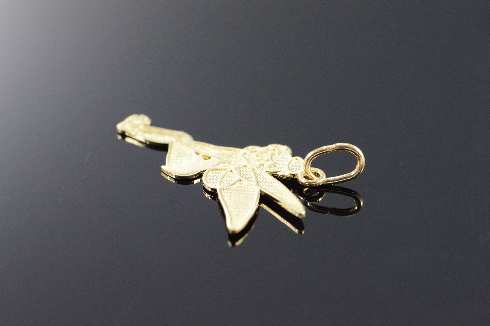 14K 0.5g Tinker Bell Official Disney Yellow Gold Charm/Pendant ...