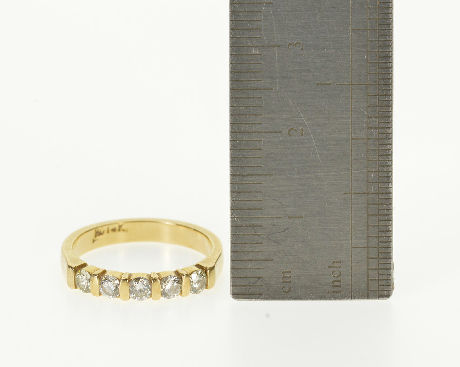 14K 0.60 Ctw Diamond Channel Inset Wedding Band Yellow Gold Ring, Size ...