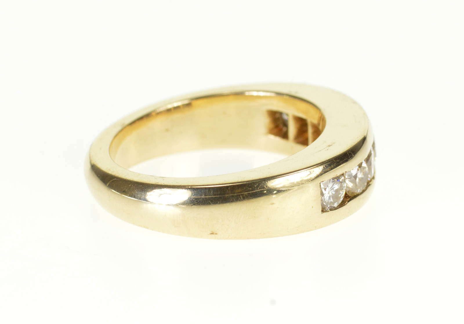 14K 0.84 Ctw Diamond Channel Inset Wedding Band Yellow Gold Ring, Size ...