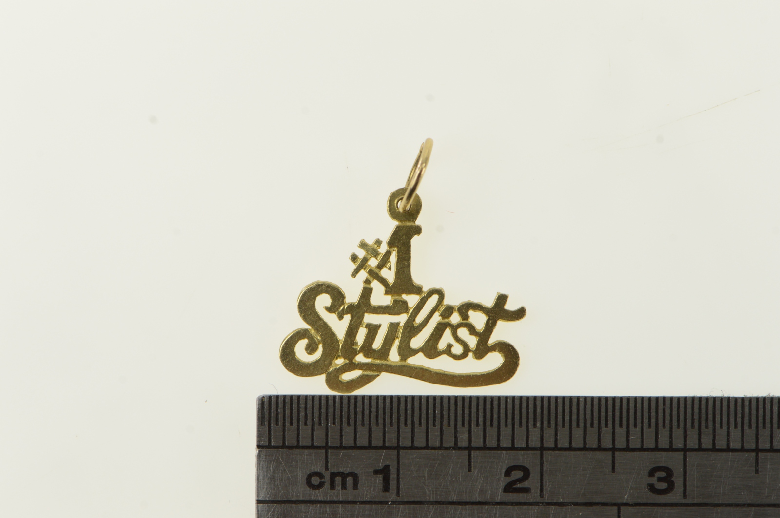 14K #1 Number One Stylist Fashion Word Cut Out Yellow Gold Charm ...