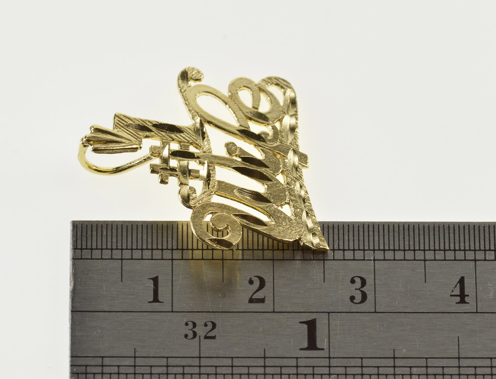 14K #1 Number One Wife Cursive Marriage Yellow Gold Pendant | Property Room