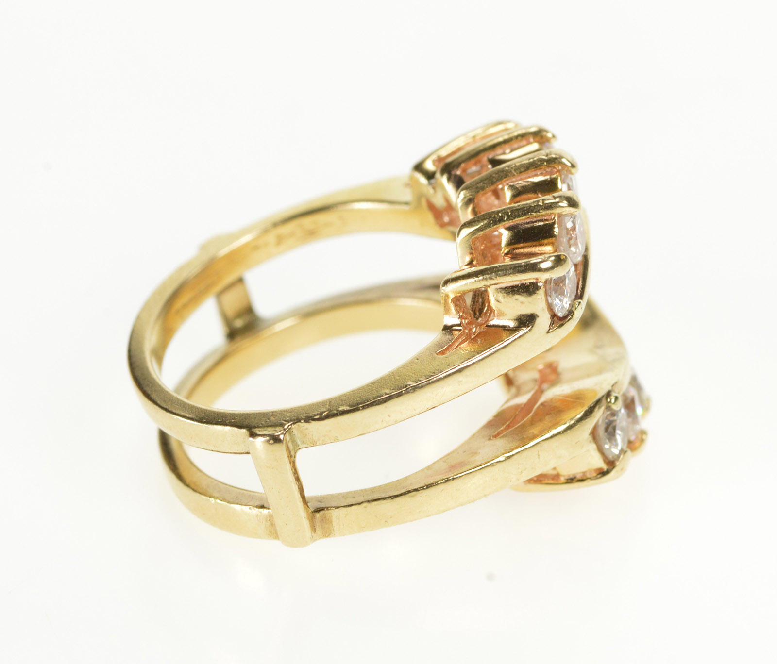 14K 1.00 Ctw Diamond Curved Insert Wedding Band Yellow Gold Ring, Size ...