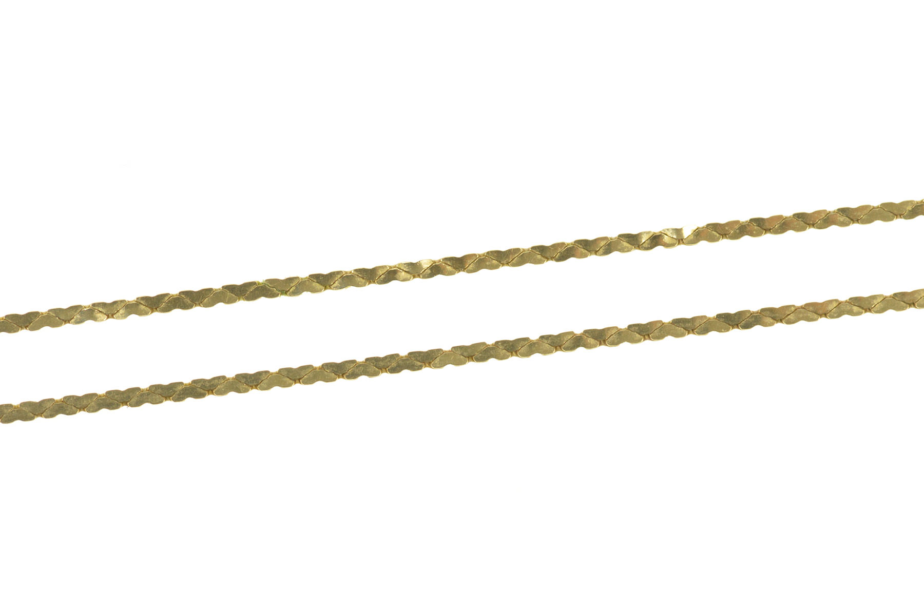 14K 1.0mm Flat Squared Link Pressed Chain Yellow Gold Necklace 20.5 ...