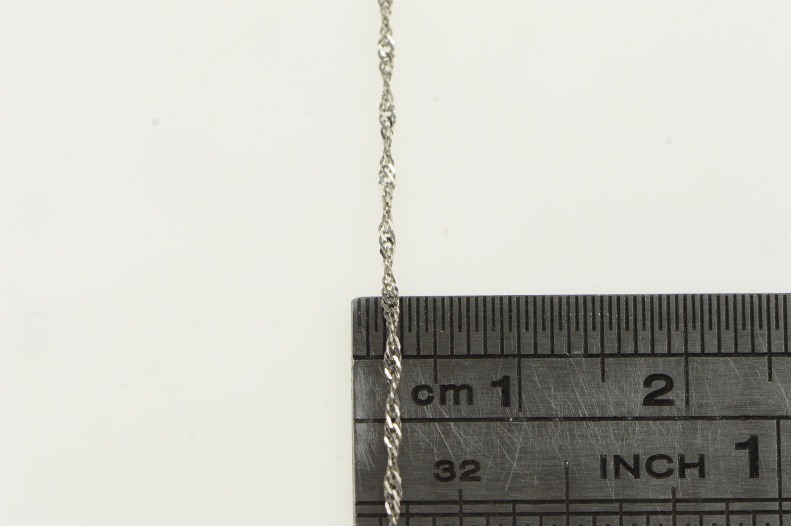 14K 1.0mm Rolling Chain Vintage Simple Link White Gold Necklace 18 ...