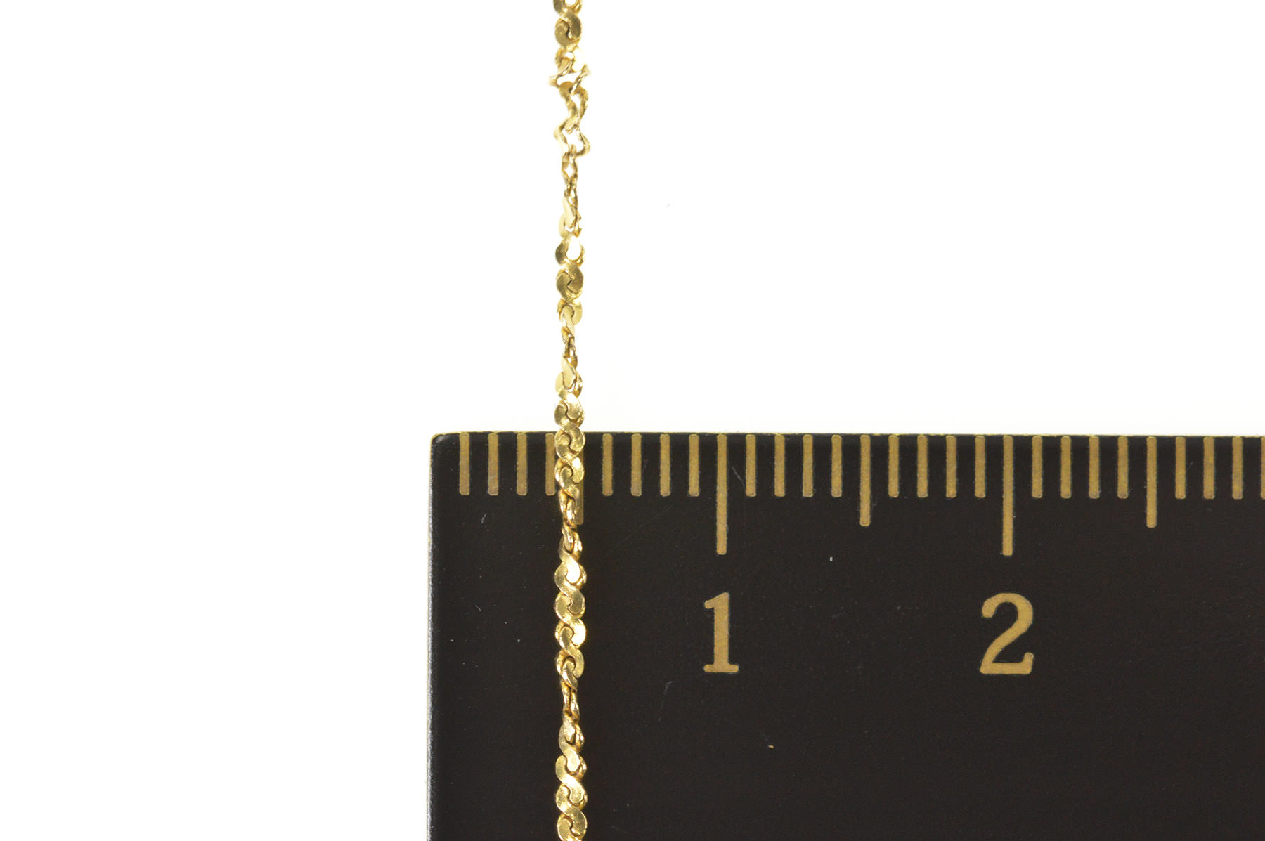 14K 1.0mm Twist Serpentine Chain Flat Wavy Link Yellow Gold Necklace 20 ...