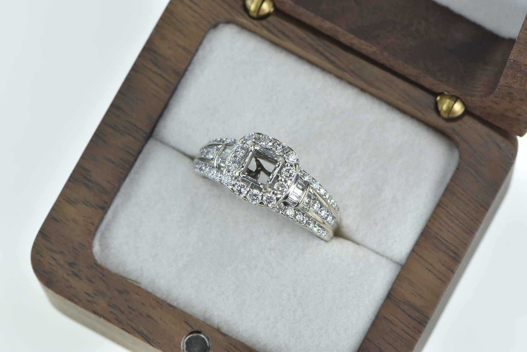 14K 1.10 Ctw Diamond Princess Engagement Setting White Gold Ring, Size ...