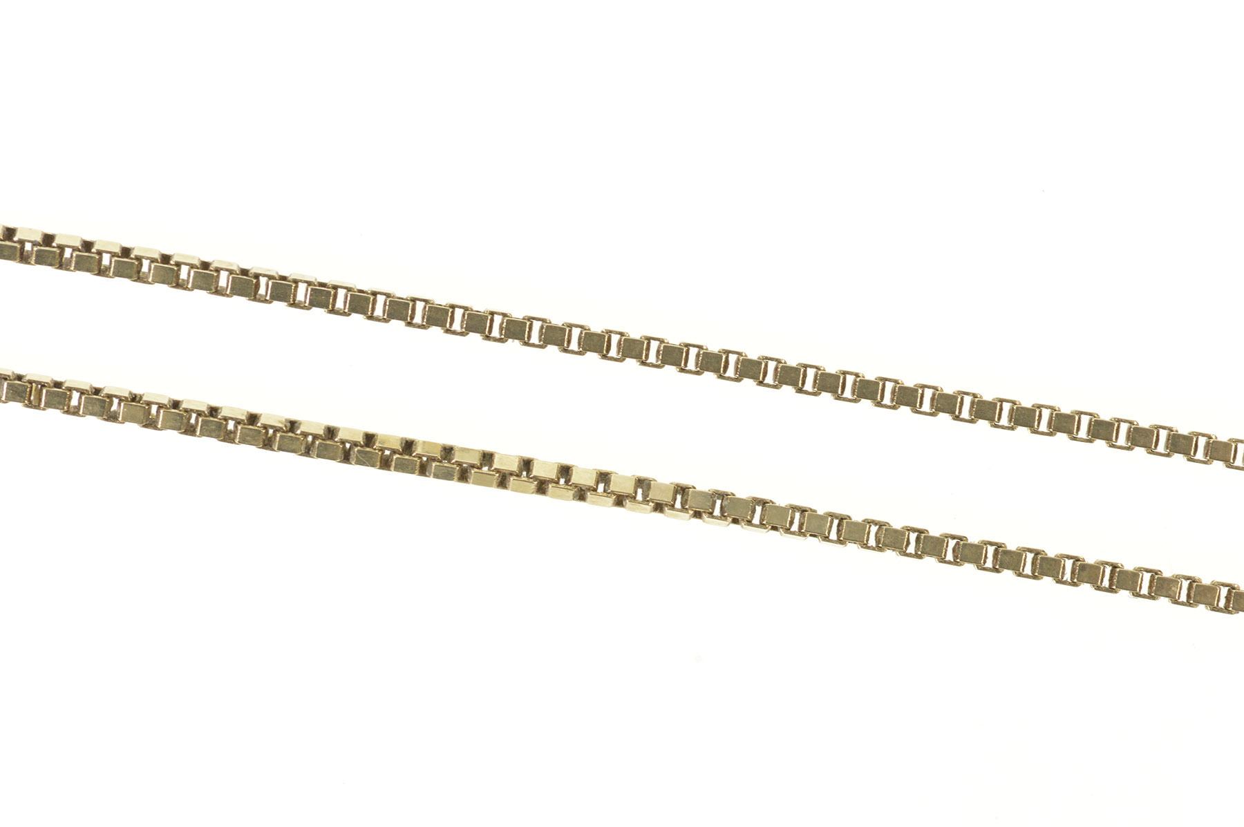 14K 1.1mm Box Chain Classic Fancy Square Link White Gold Necklace 18.25 ...