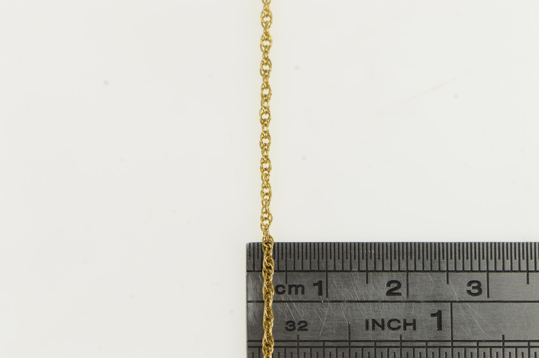 14K 1.2mm Rope Chain Rolling Woven Link Yellow Gold Necklace 15.75 ...