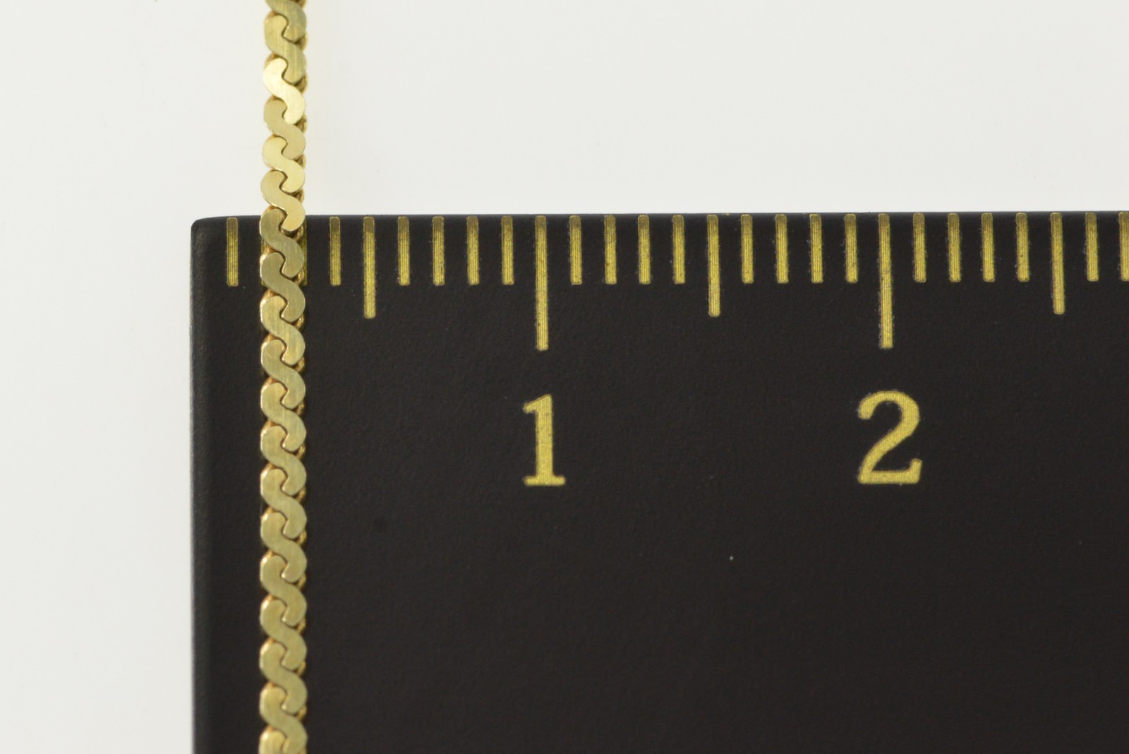 14K 1.3mm Flat Serpentine Chain Wave Link Yellow Gold Necklace 15 ...