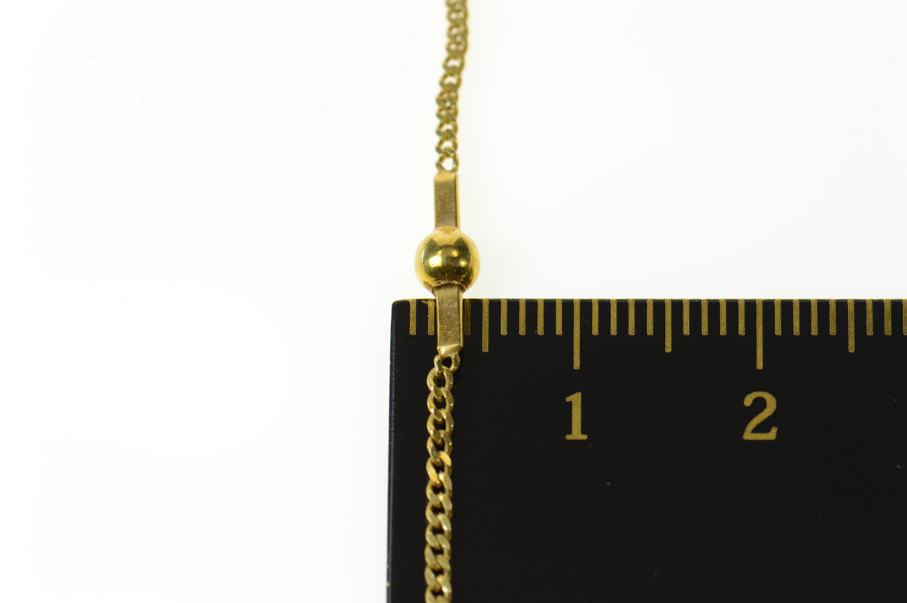 14K 1.4mm Ball Link Fancy Statement Curb Chain Yellow Gold Necklace 18. ...