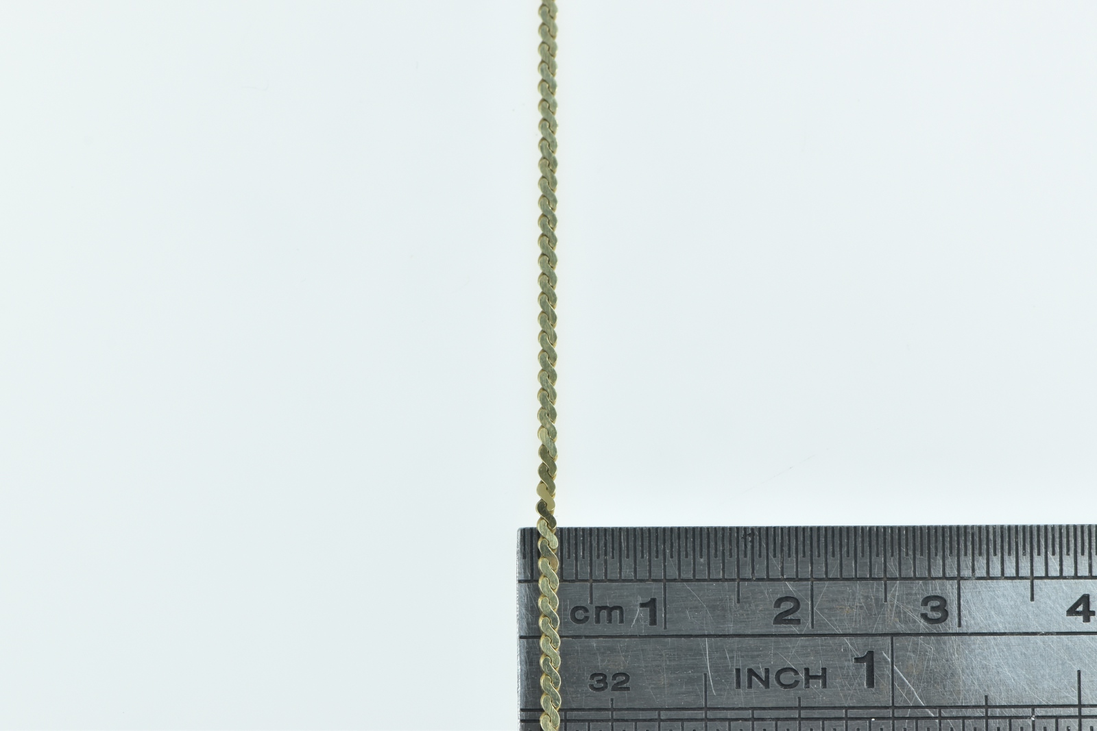 14K 1.5mm Serpentine Link Flat Wavy Chain Yellow Gold Necklace 15 ...