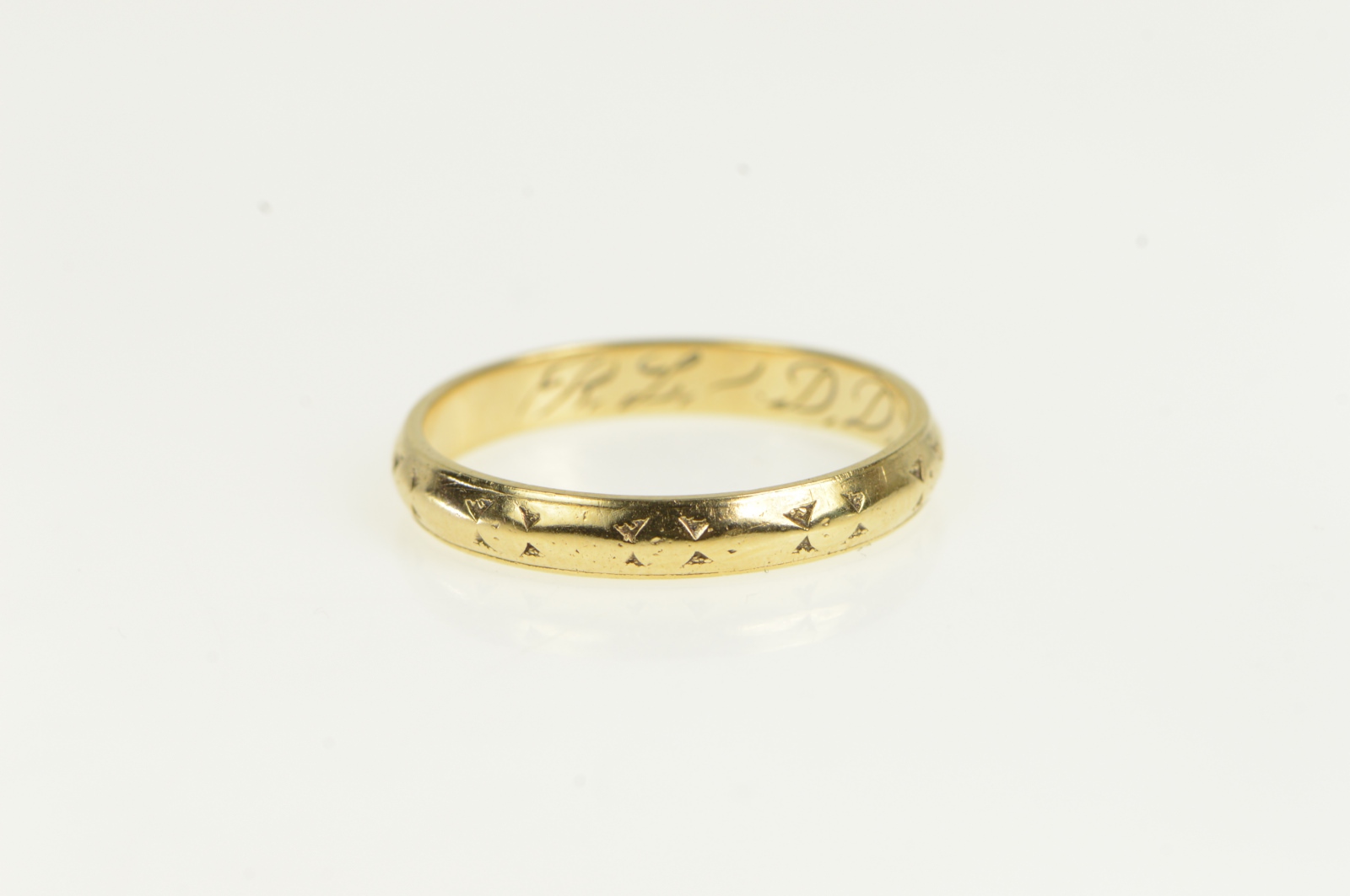 14K 1940's 3.2mm Classic Patterned Wedding Band Yellow Gold Ring, Size ...