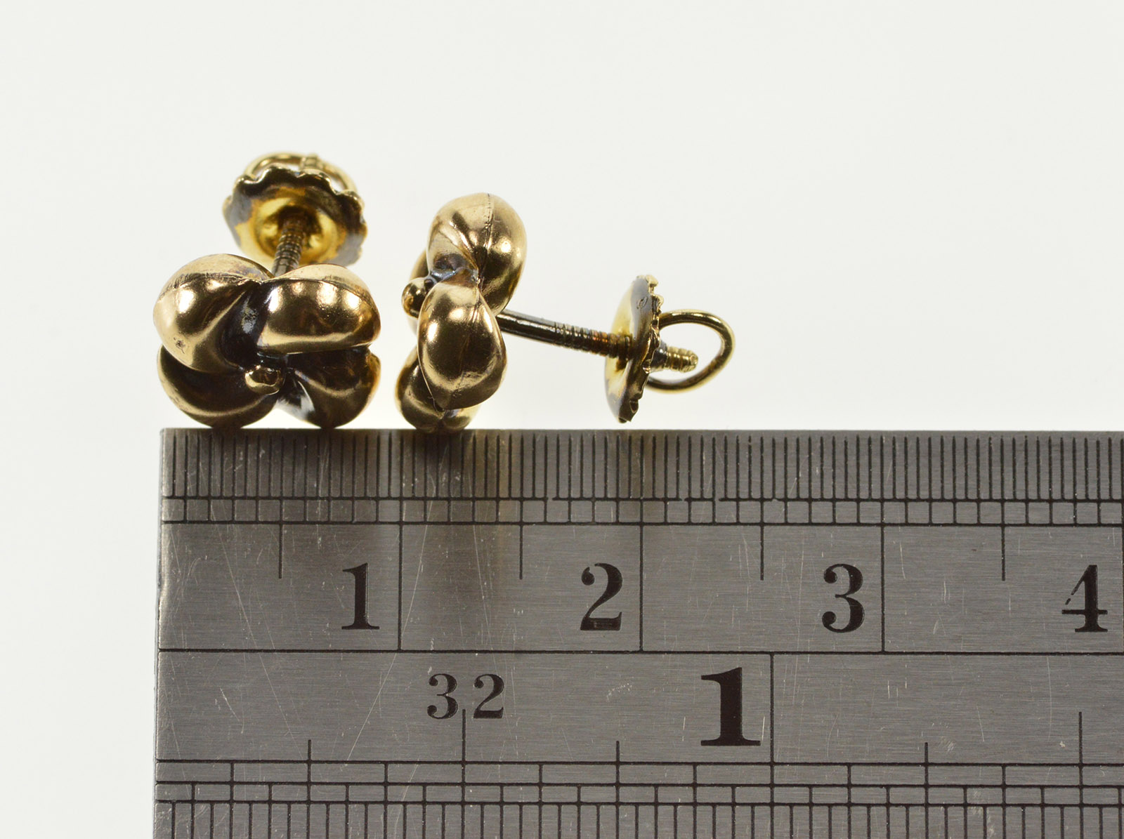 14K 1940s Puffy Twist Spiral Screw Back Post Yellow Gold Earrings ...