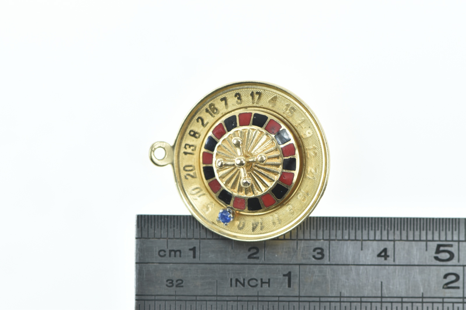 14K 1960's Articulated Roulette Wheel Yellow Gold Charm/Pendant ...