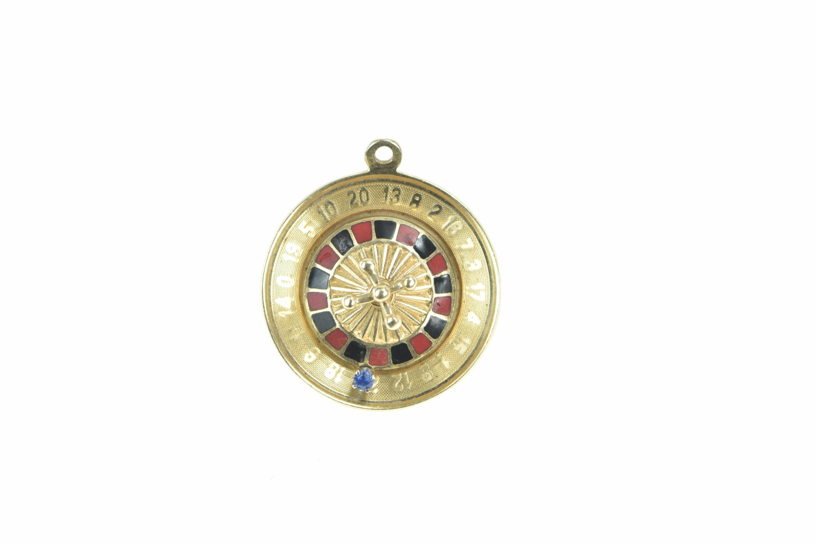 14K 1960's Articulated Roulette Wheel Yellow Gold Charm/Pendant ...