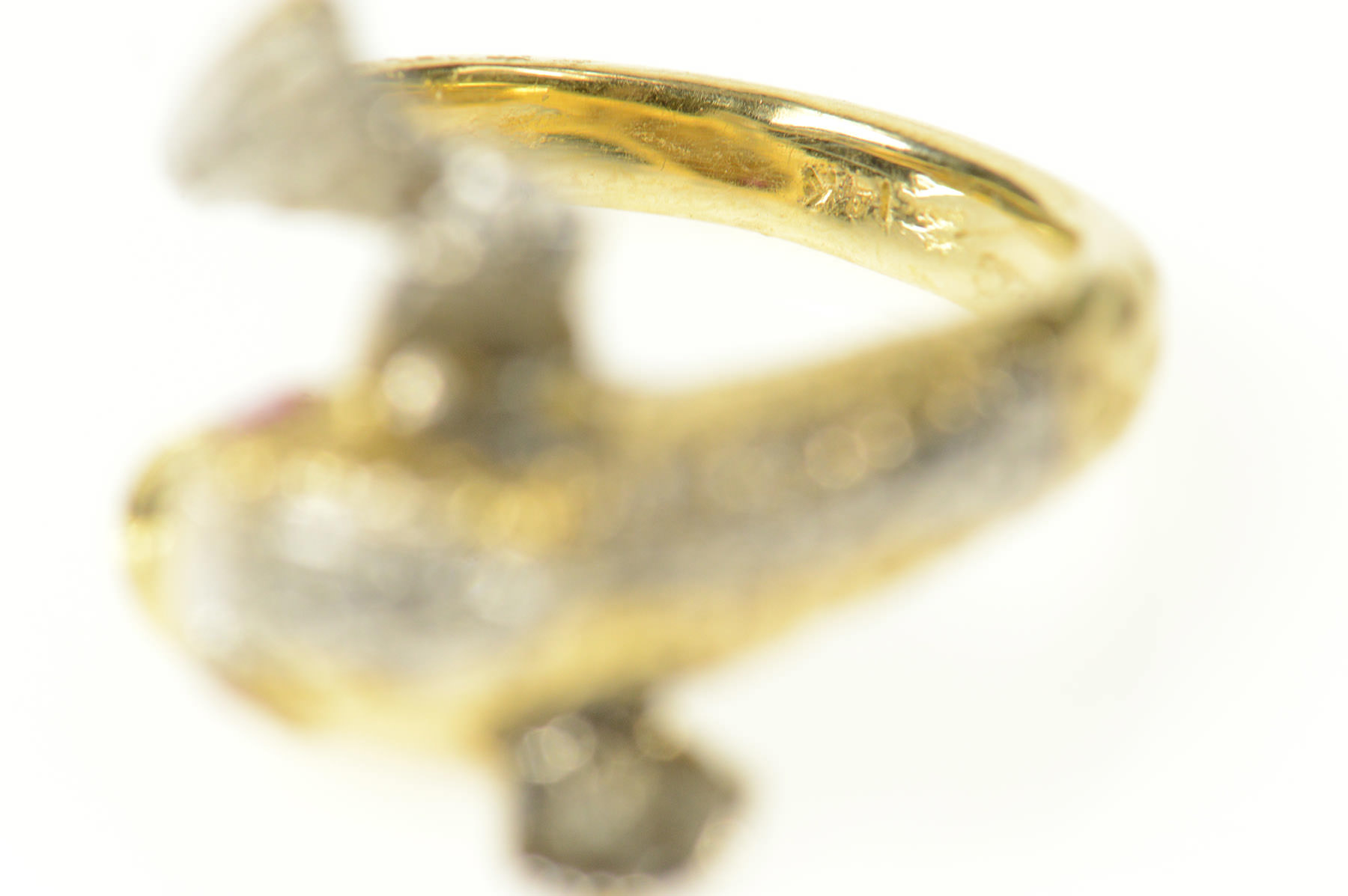 14K 1960's Ornate Diamond Koi Fish Wrap Pisces Yellow Gold Ring, Size 6 ...