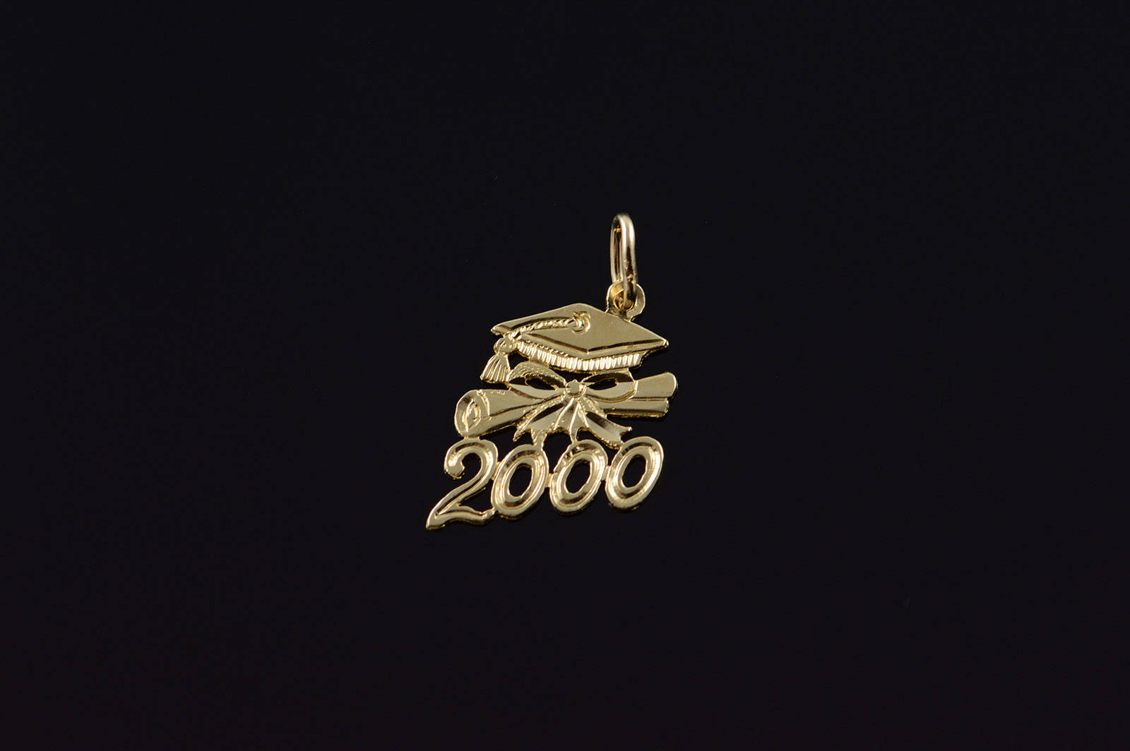 14K 2000 Class of Graduate Graduation Diploma Degree Yellow Gold Charm ...