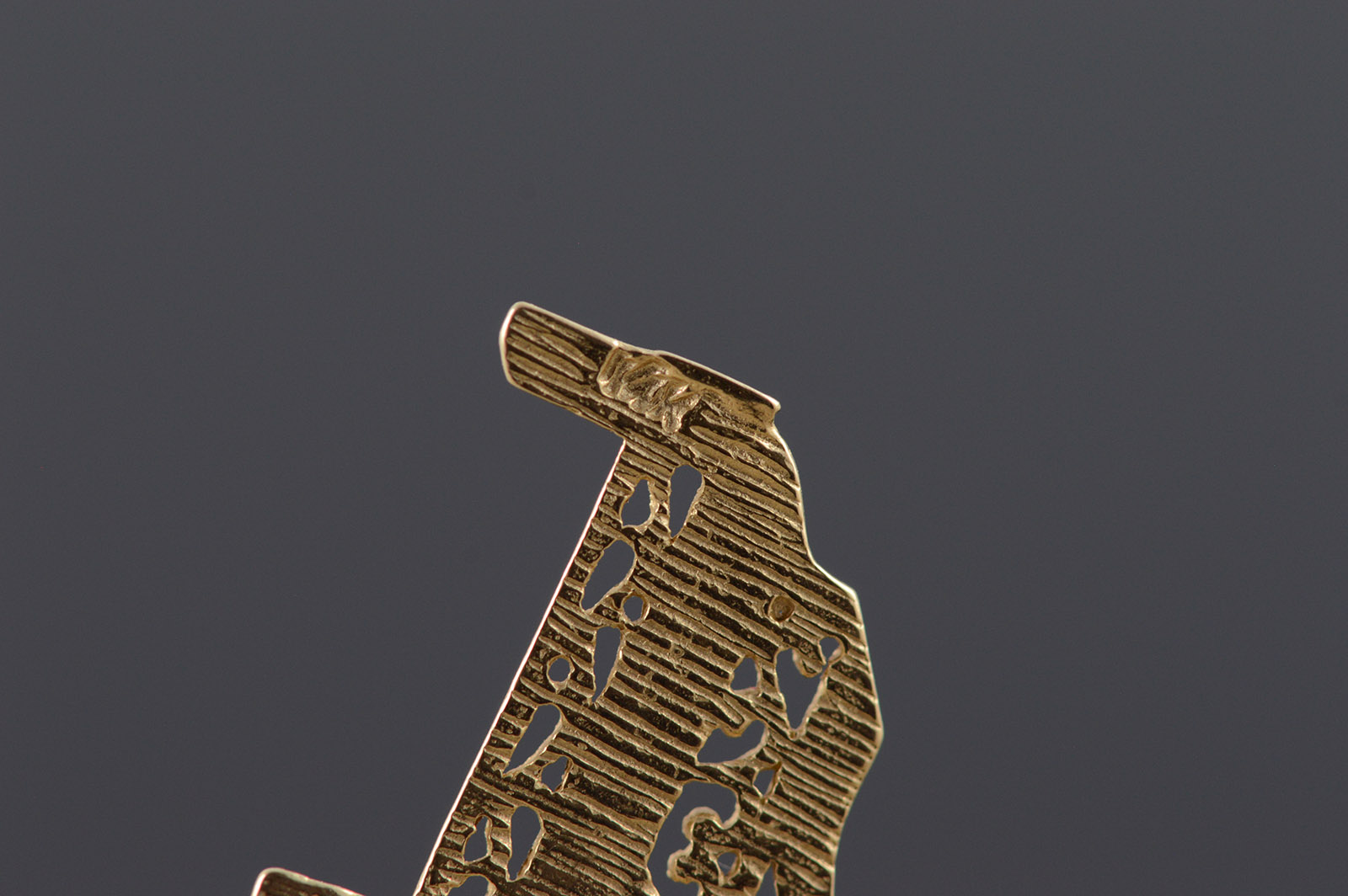 14K 2D Piano Scroll Filigree Musical Instrument Yellow Gold Charm ...