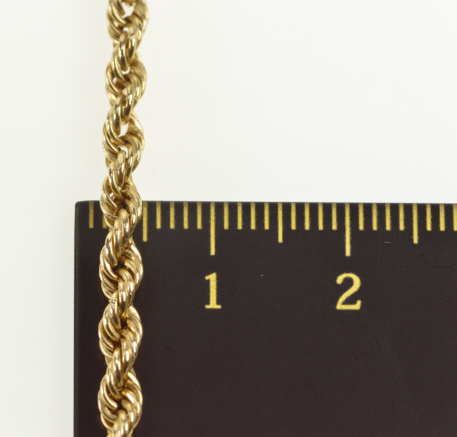 14K 3.1mm Thick Fancy Rope Spiral Chain Yellow Gold Necklace 31.25 ...