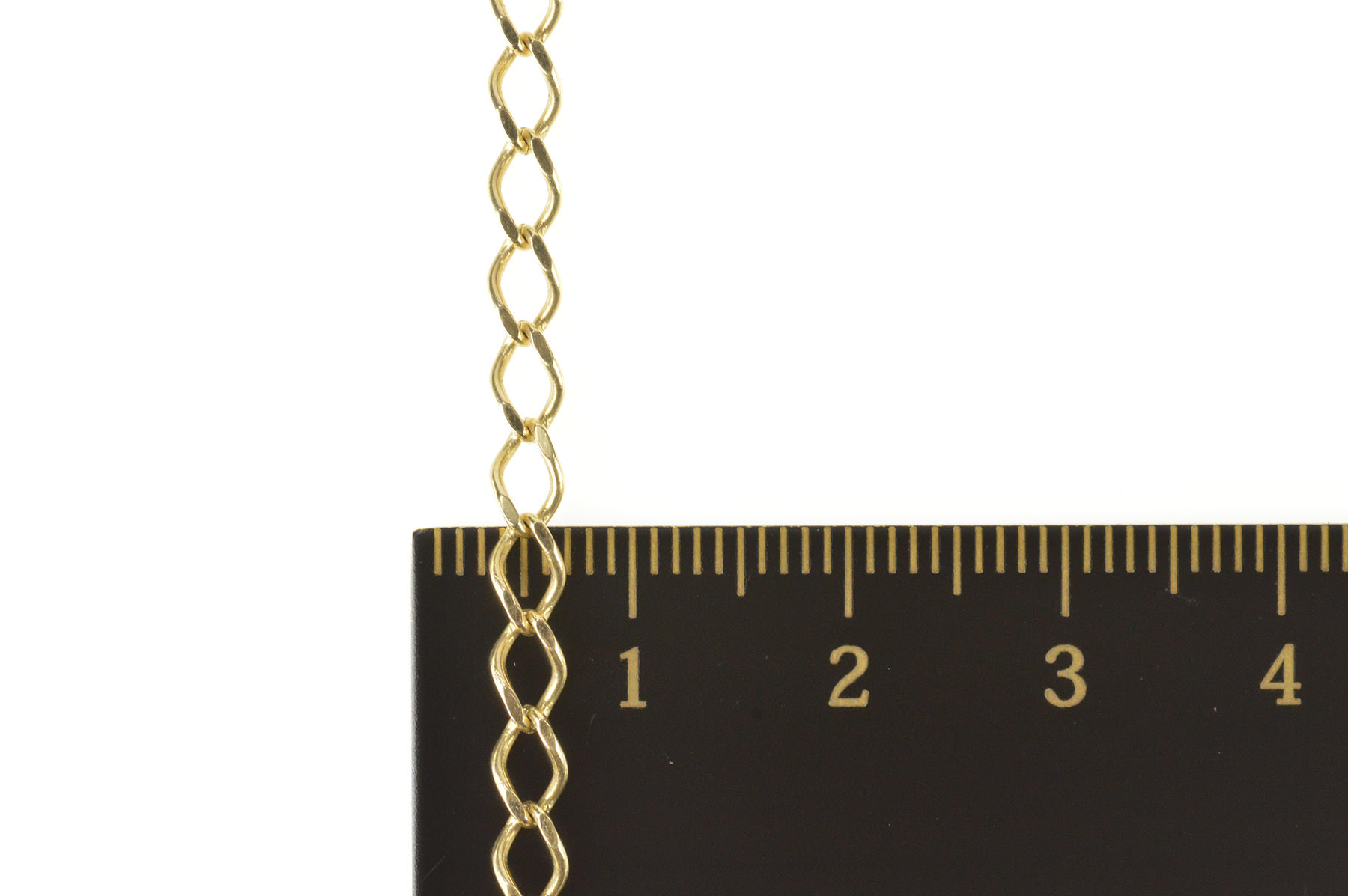 14K 3.5mm Fancy Cable Loose Chain Link Yellow Gold Necklace 18.5 ...