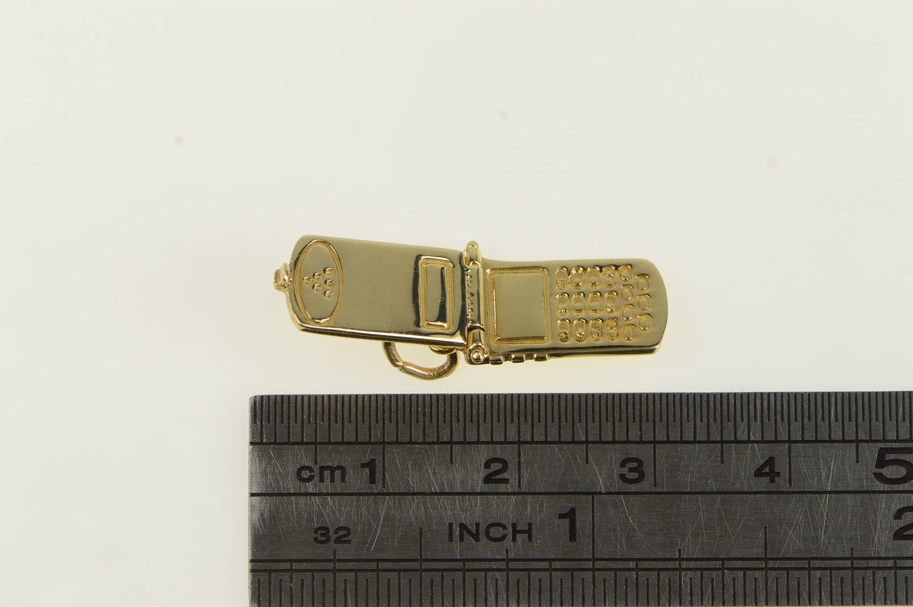 14K 3D Articulated Cell Flip Phone Vintage Yellow Gold Charm/Pendant ...
